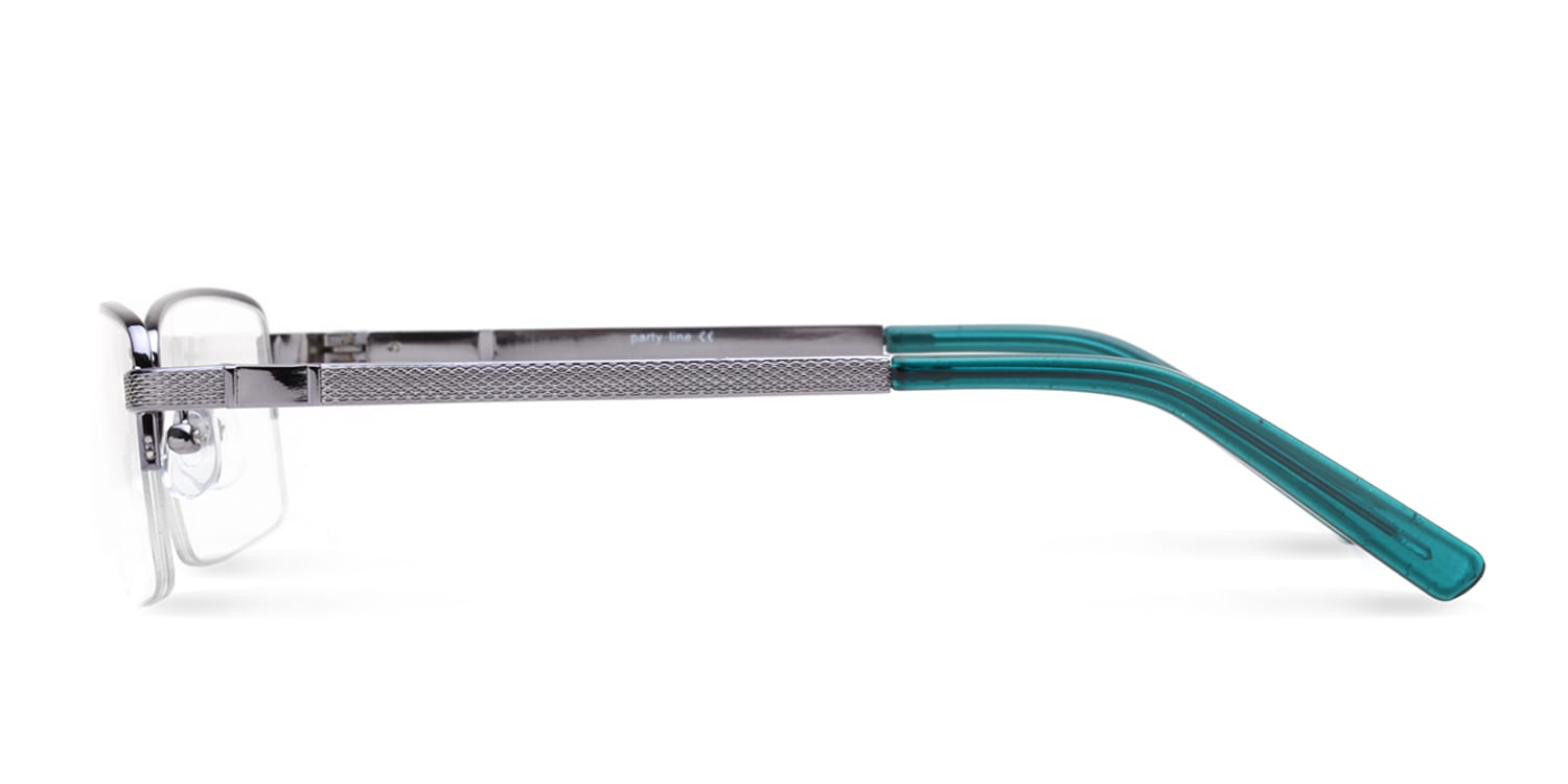 Party Line Atticus Silver w/Emerald Prescription Eyeglasses