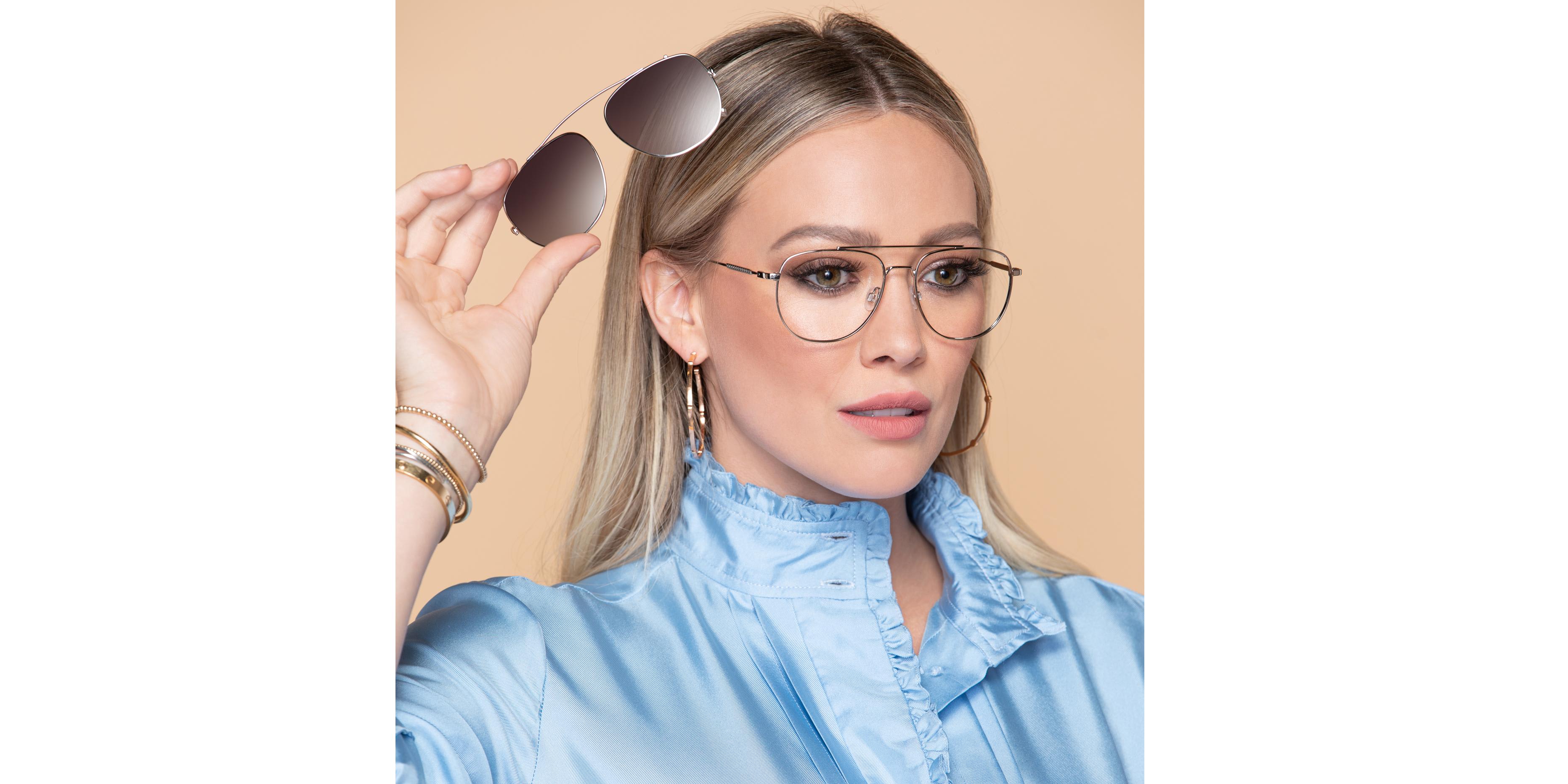 Muse X Hilary Duff Marie Silver w/Clip-on Prescription Eyeglasses