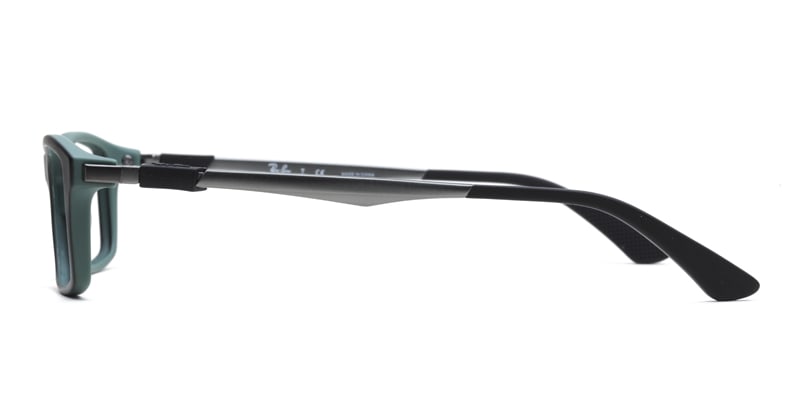 Ray-Ban 7017 Black w/Green Prescription Eyeglasses