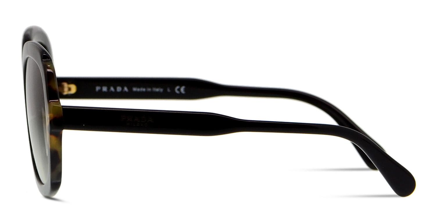 Prada PR 16US Shiny Black/Tortoise Prescription Sunglasses