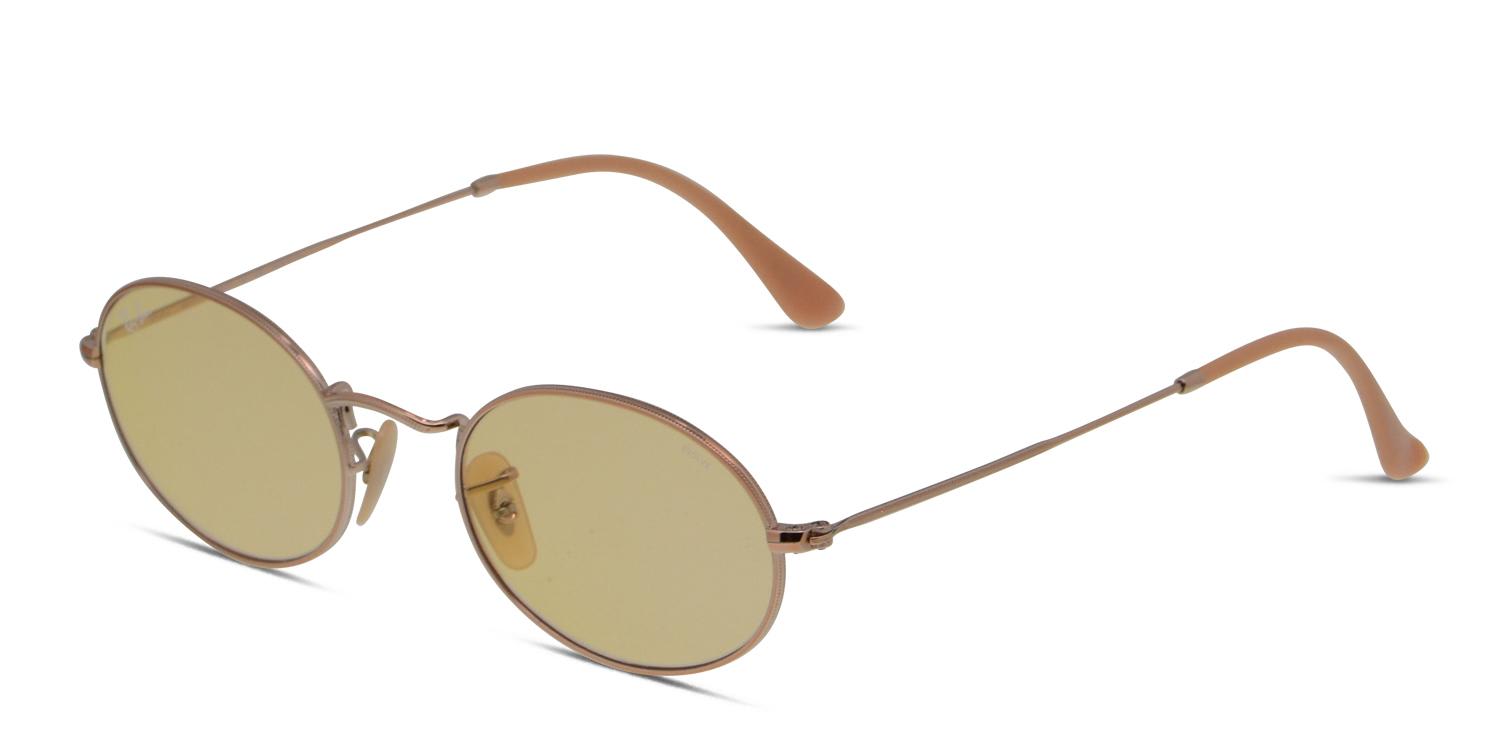 Ray Ban 3547n Oval Goldyellow Prescription Sunglasses