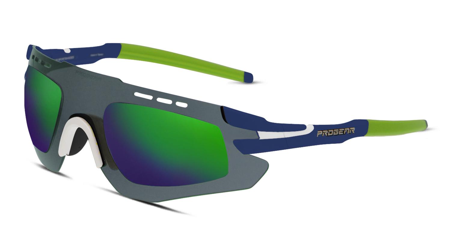 Progear Sprinter S-1284 Gray/Clear/Blue/Green Prescription Sunglasses