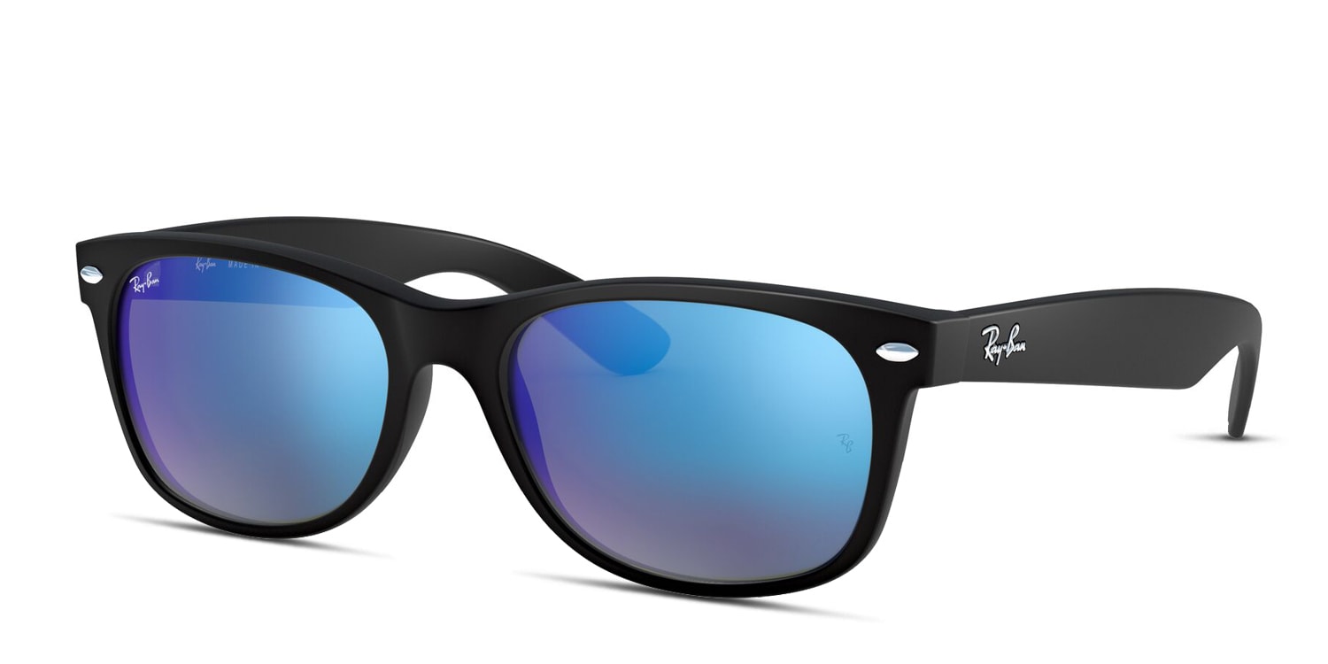 Ray-Ban 2132 New Wayfarer Matte Black/Blue Sunglasses