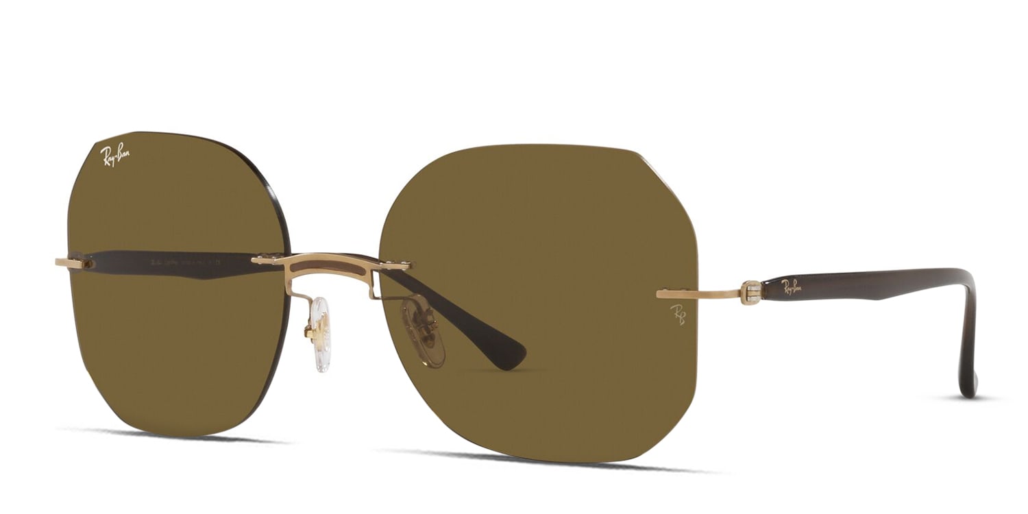 Ray-Ban RB8067 brown , gold frame with dark brown lenses. Lenses ...