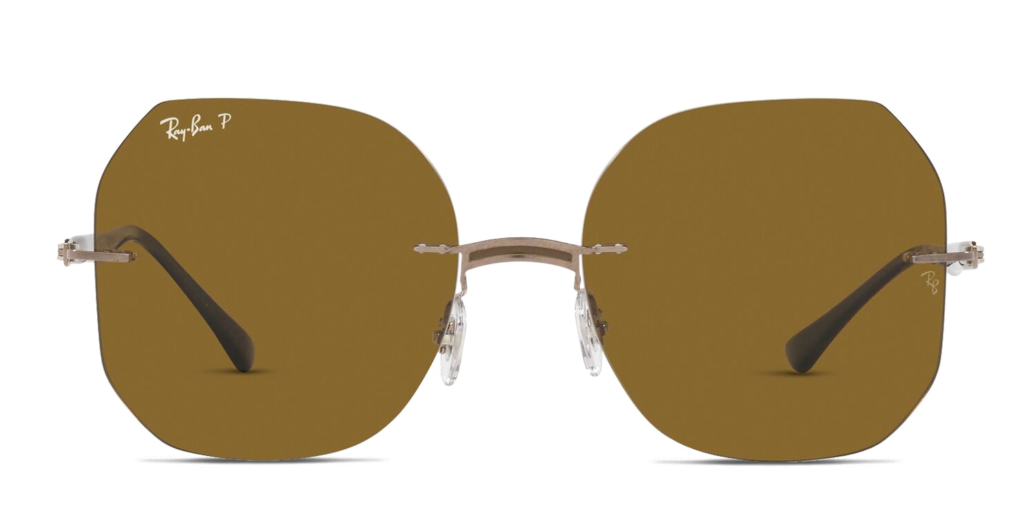 Ray-Ban RB8067 brown frame with polarized dark brown lenses. Lenses ...