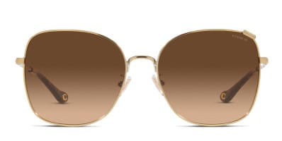 Coach HC7135 gold, brown frame with light brown grey gradient lenses ...
