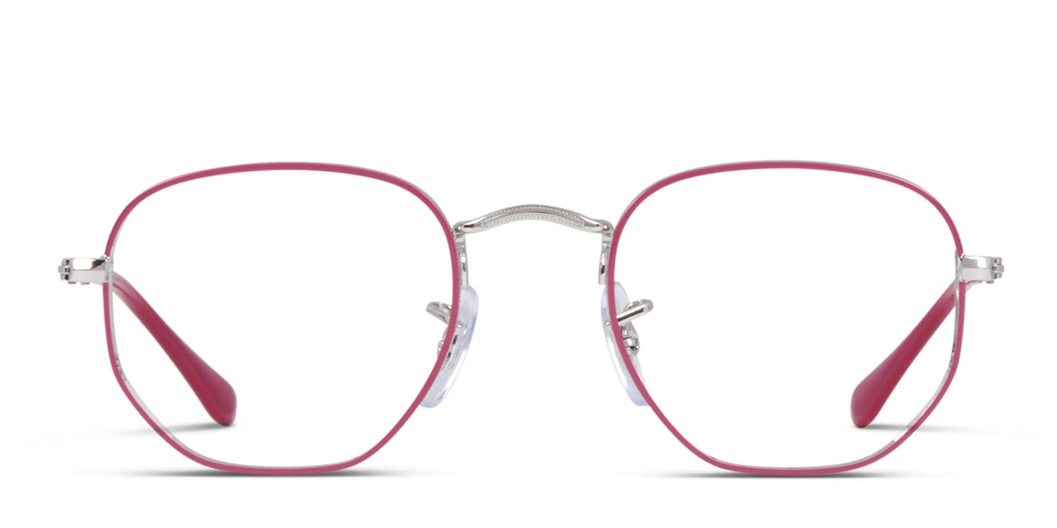 Ray-Ban RY9541V Kids Junior Hexagonal Pink/Silver Eyeglasses | Includes ...