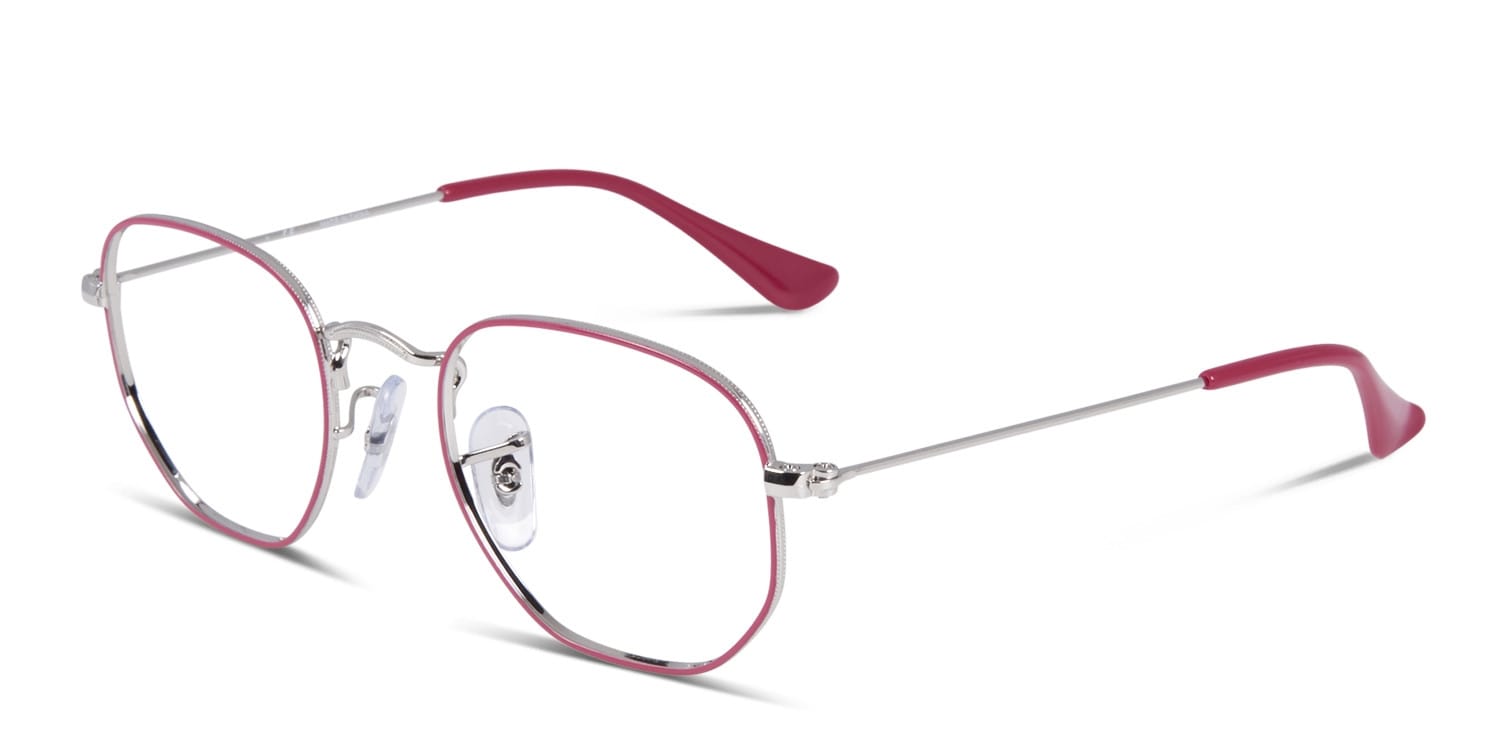 Ray-Ban RY9541V Kids Junior Hexagonal Pink/Silver Prescription Eyeglasses