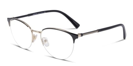 Versace VE1247 Black w/Gold Eyeglasses | Includes Free Rx Lenses ...