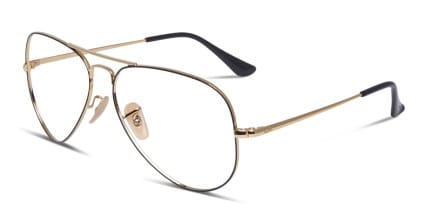 Ray-Ban RX6489 Aviator Black w/Gold Eyeglasses | Includes Free Rx ...
