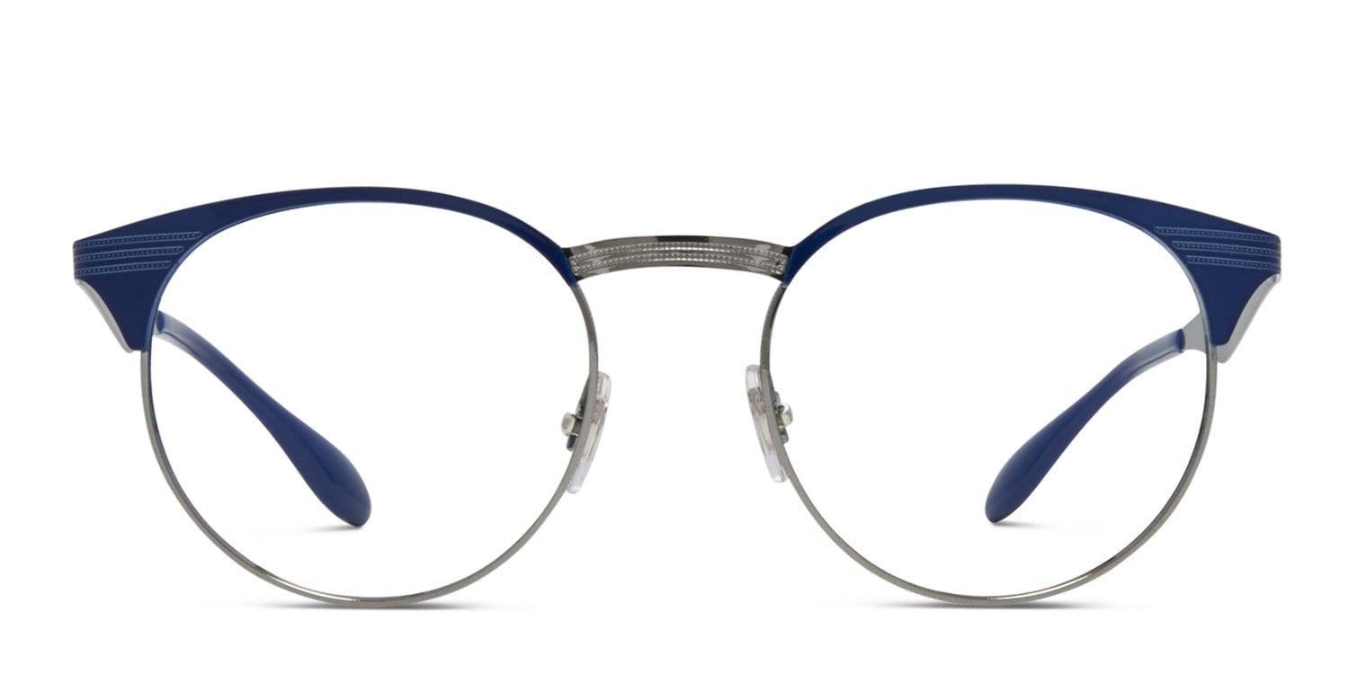 Ray-Ban 6406 Blue w/Silver Eyeglasses | Includes Free Rx Lenses ...
