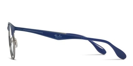 Ray-Ban 6406 Blue w/Silver Eyeglasses | Includes Free Rx Lenses ...