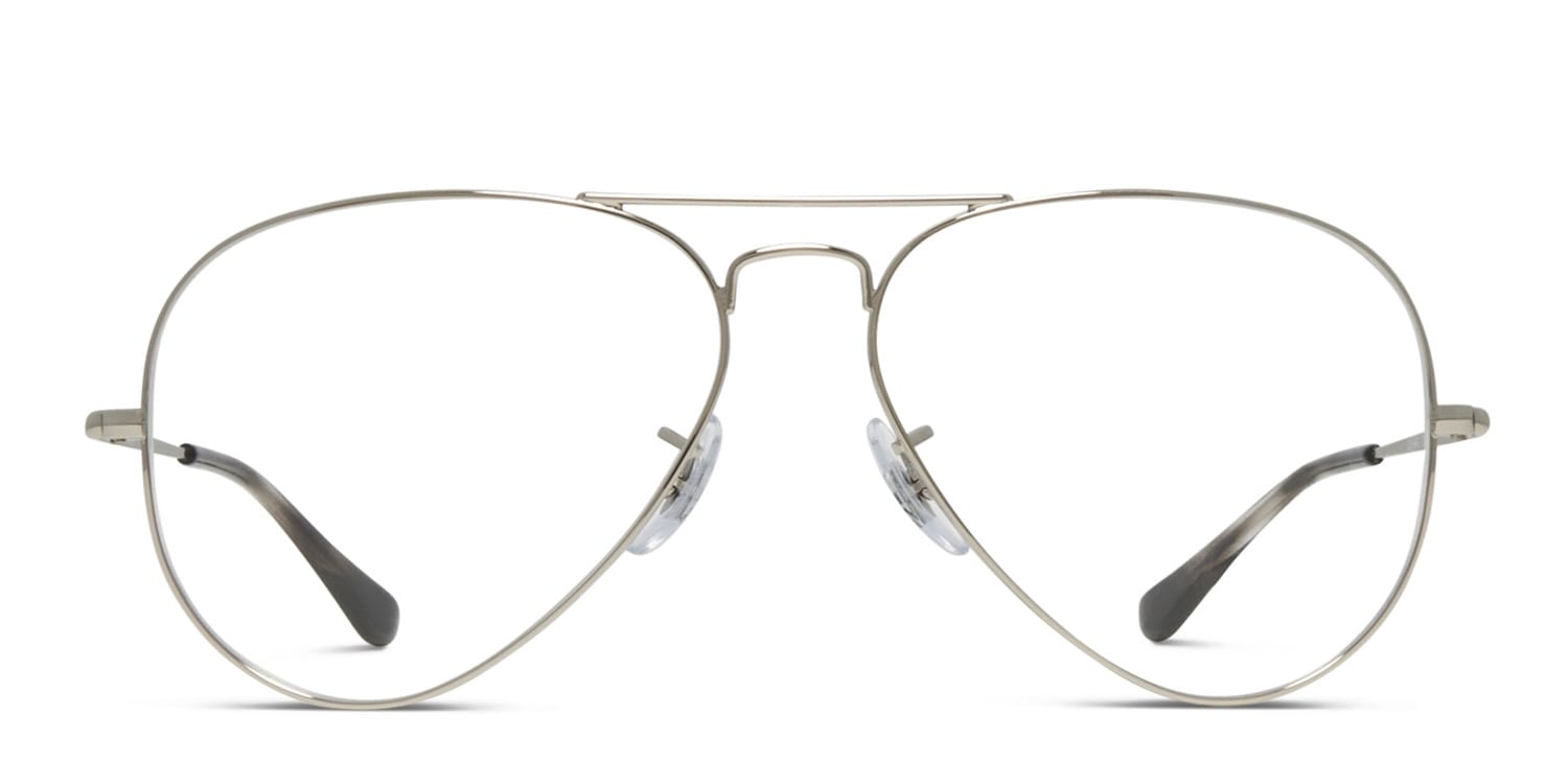 Ray-Ban RX6489 Aviator Silver Eyeglasses | Includes Free Rx Lenses ...
