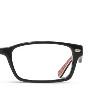 Ray-Ban 5206 Black w/Red Eyeglasses | Includes Free Rx Lenses ...