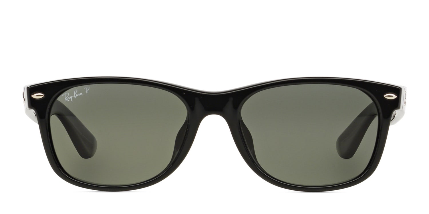 Ray-Ban 2132F New Wayfarer Shiny Black/Green Sunglasses