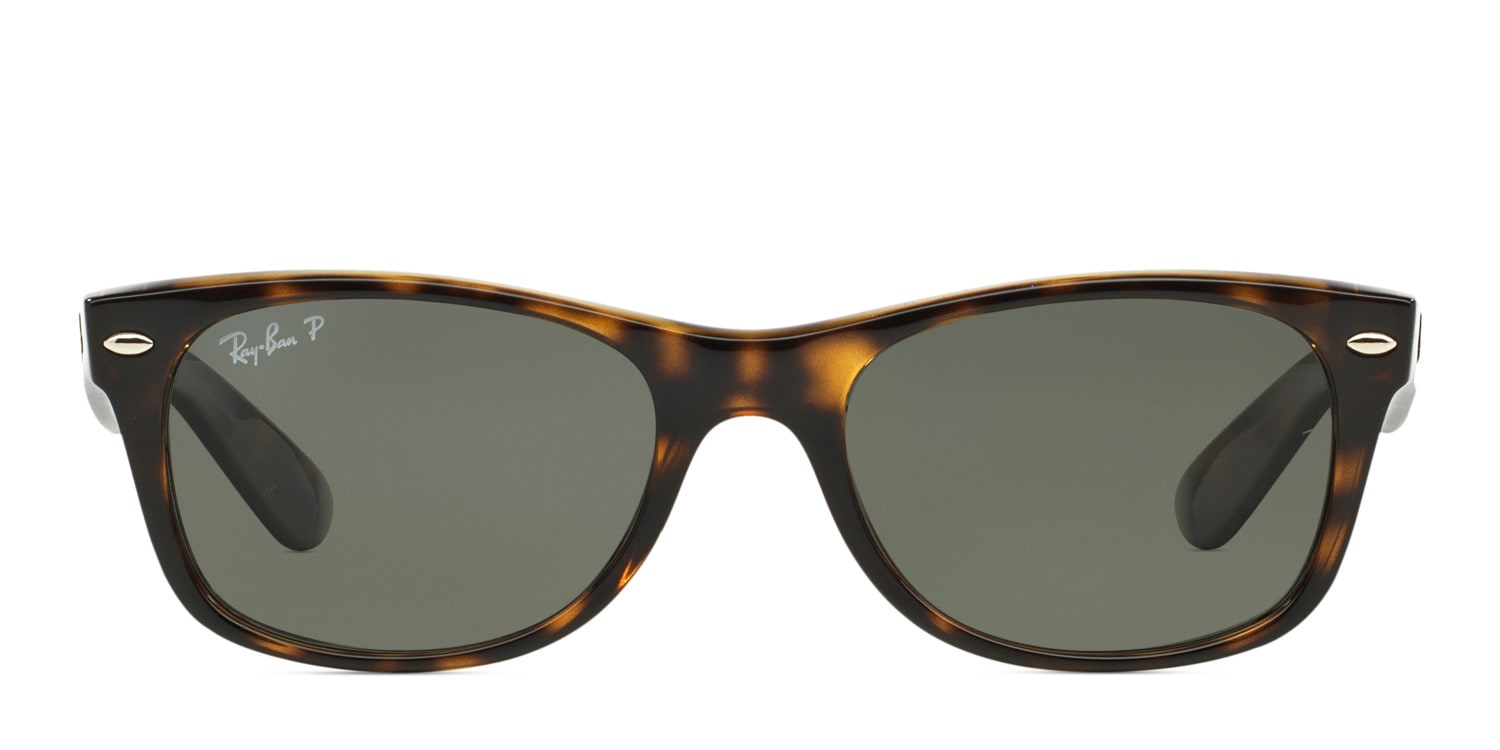 Ray-Ban RB2132 New Wayfarer Tortoise, Brown, Green Sunglasses