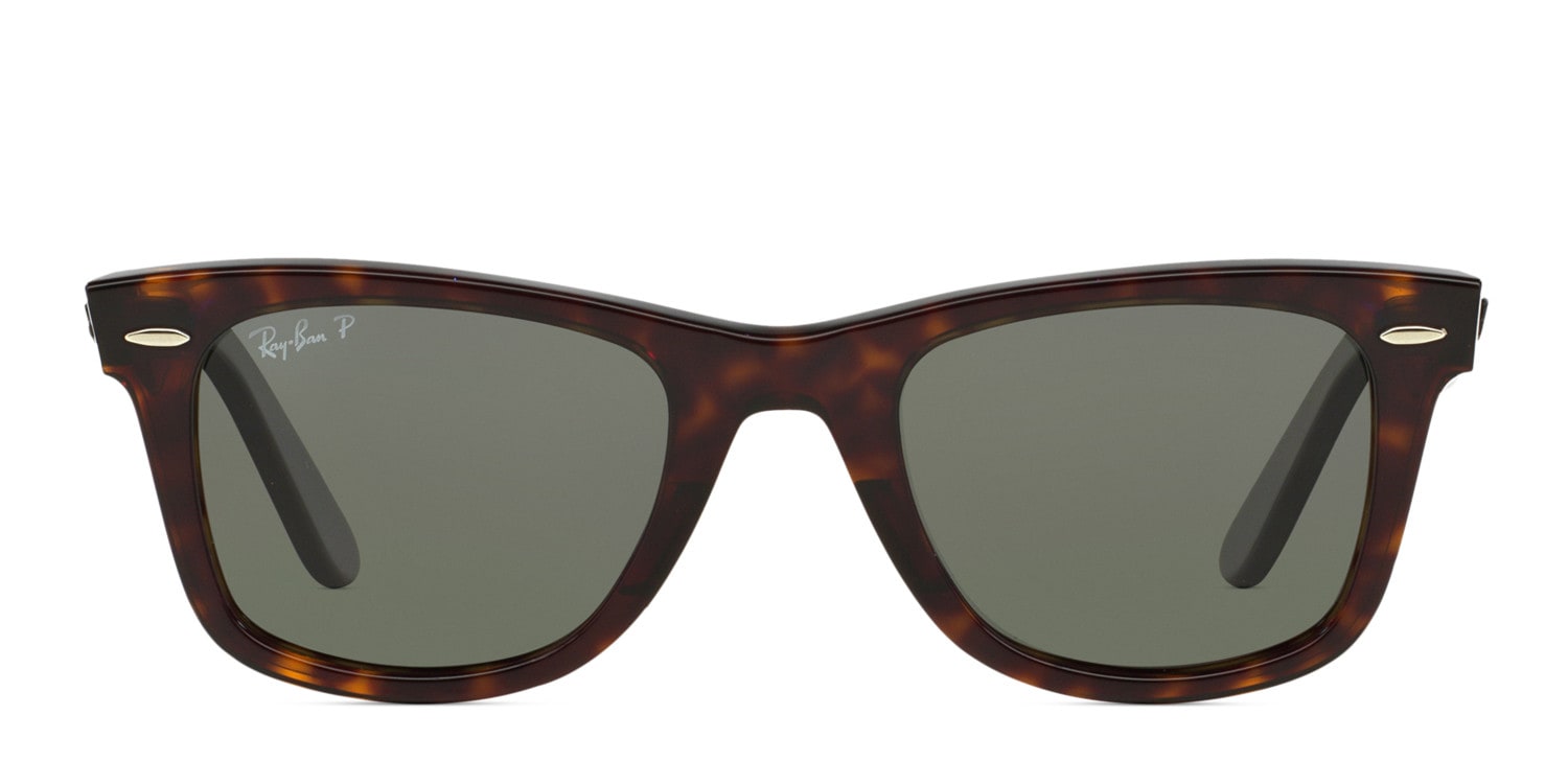 Ray-Ban 2140 Wayfarer Tortoise w/Green Polarized Prescription ...
