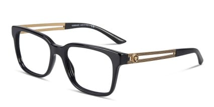 Versace VE3218 Black/Gold Eyeglasses | Includes Free Rx Lenses ...
