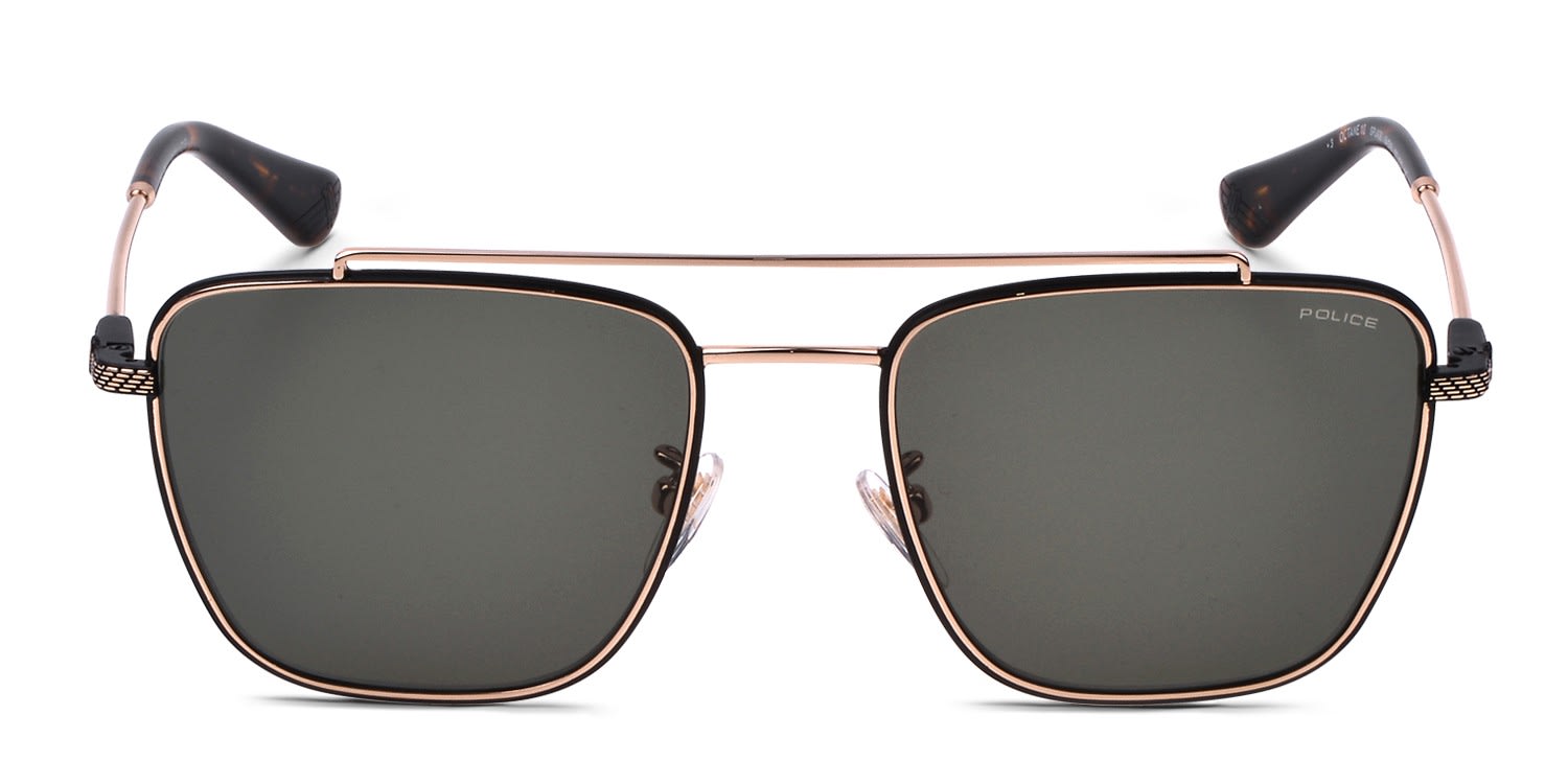Police Octane 10 SPLN38 Black, Gold Prescription Sunglasses