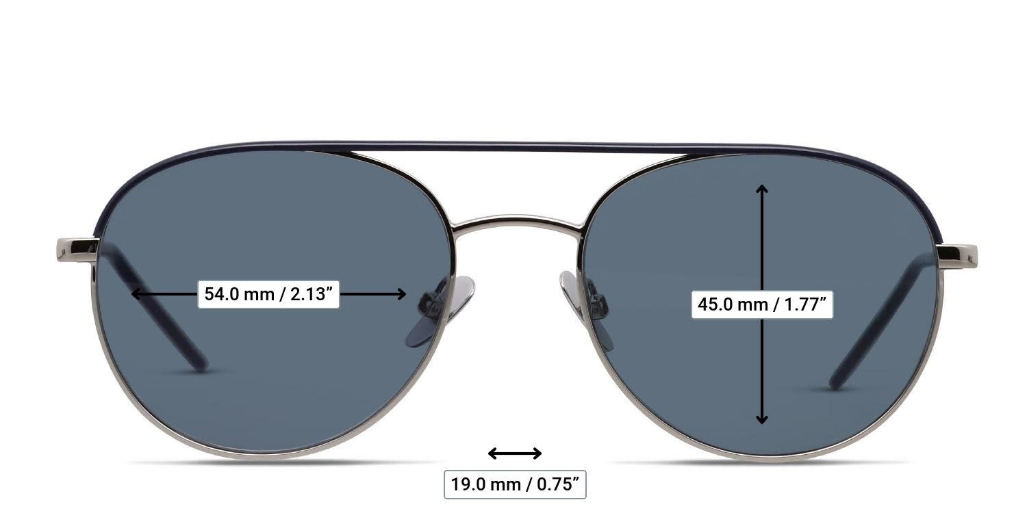 Ottoto Veyron Silver, Blue Prescription Sunglasses - 50% Off Lenses