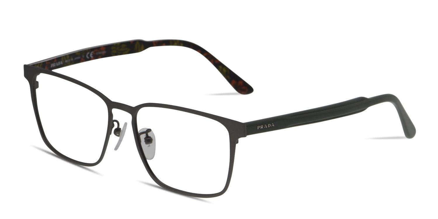 Prada PR 61TVD Gunmetal/Olive/Pattern Prescription Eyeglasses