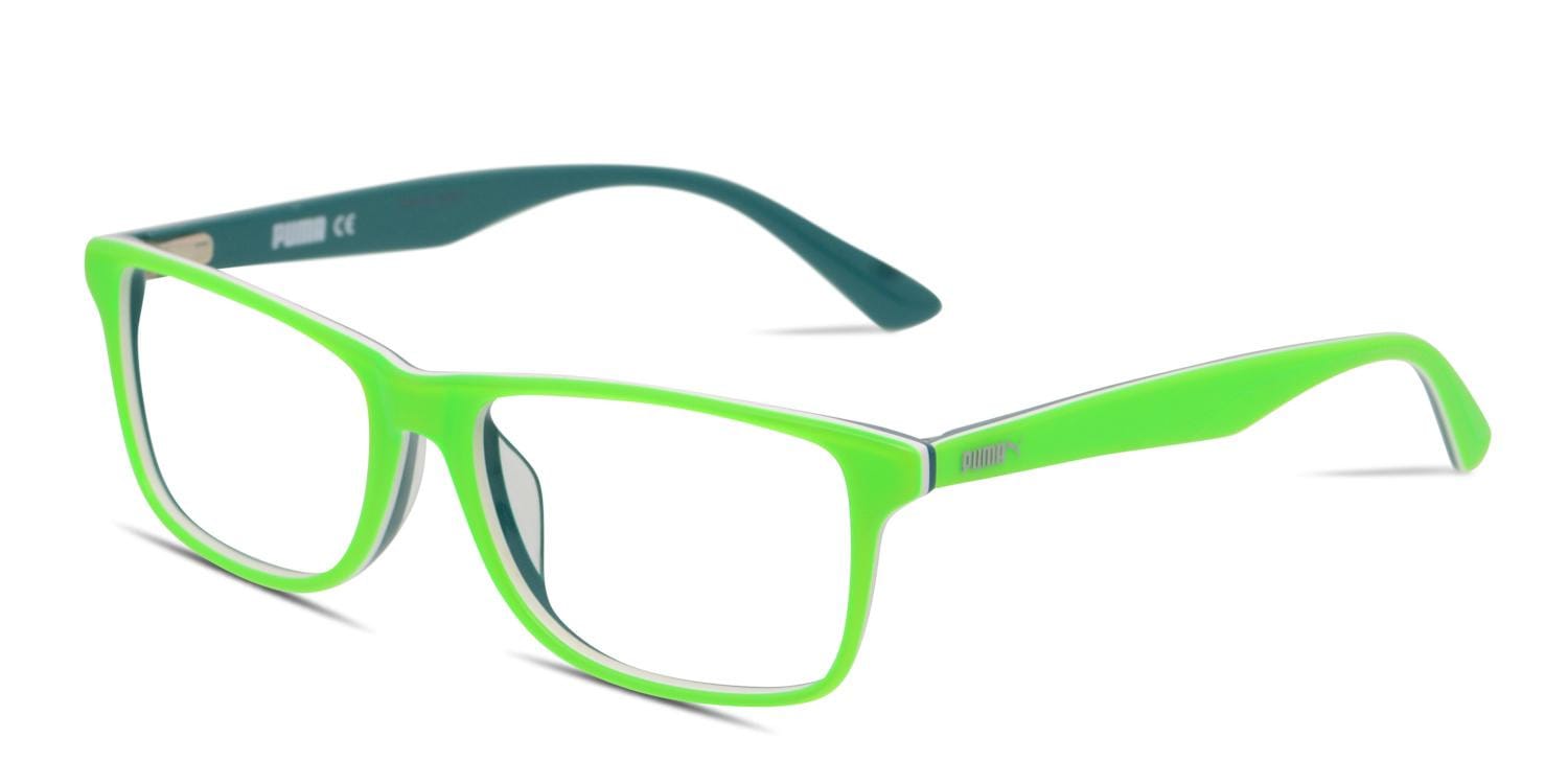 Puma PU0108OA Green/White Prescription Eyeglasses