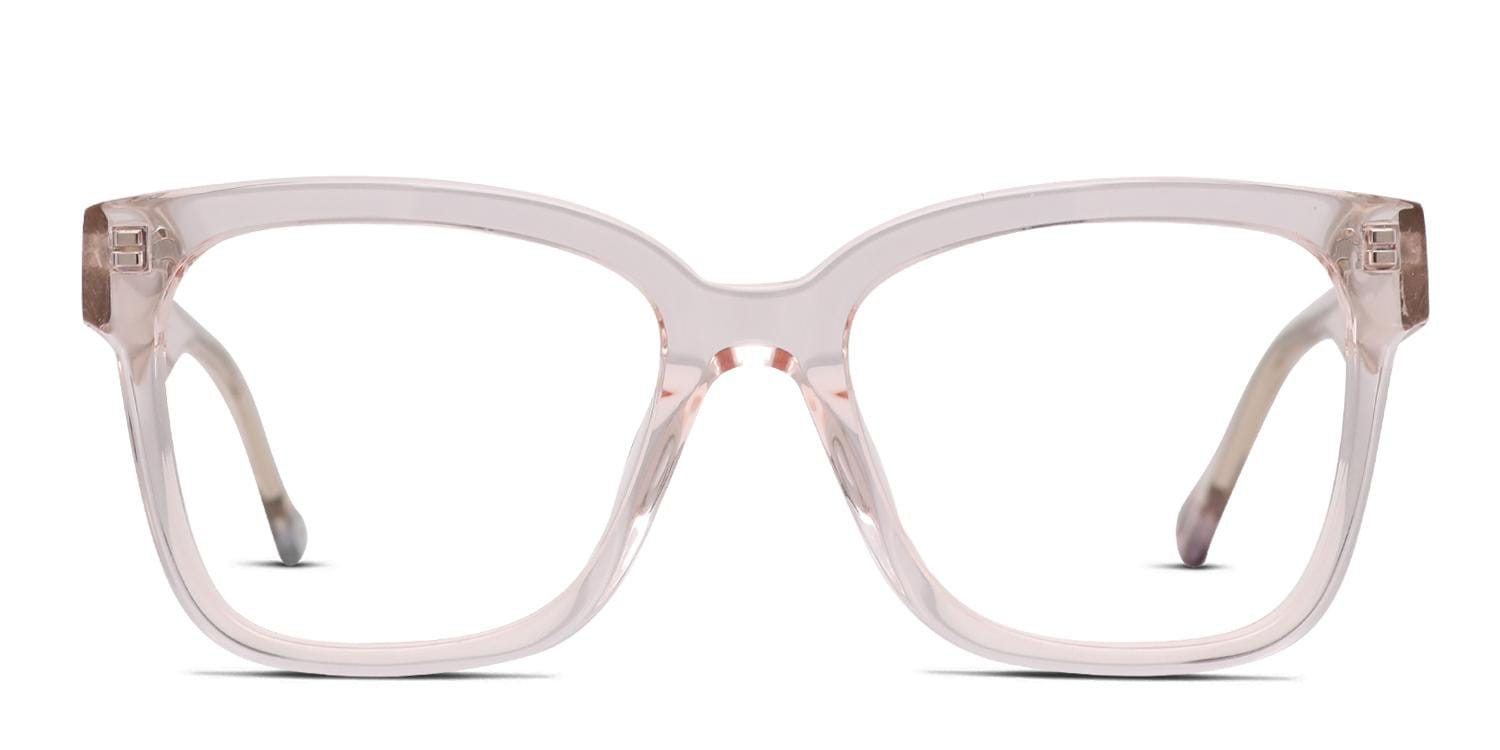 Le Specs Las Dalias Clear/Pink Eyeglasses | Includes Free Rx Lenses ...