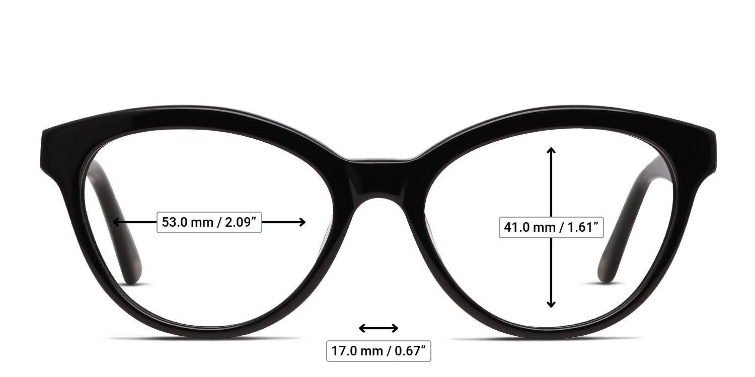 Amelia E. Deborah Shiny Black Eyeglasses | Includes Free Rx Lenses ...