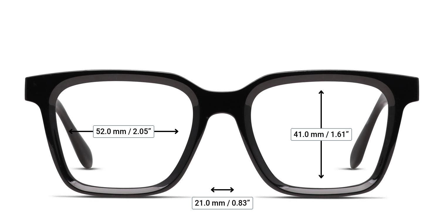 Revel Rafa w/Clip-On Shiny Black Eyeglasses | Includes Free Rx Lenses ...