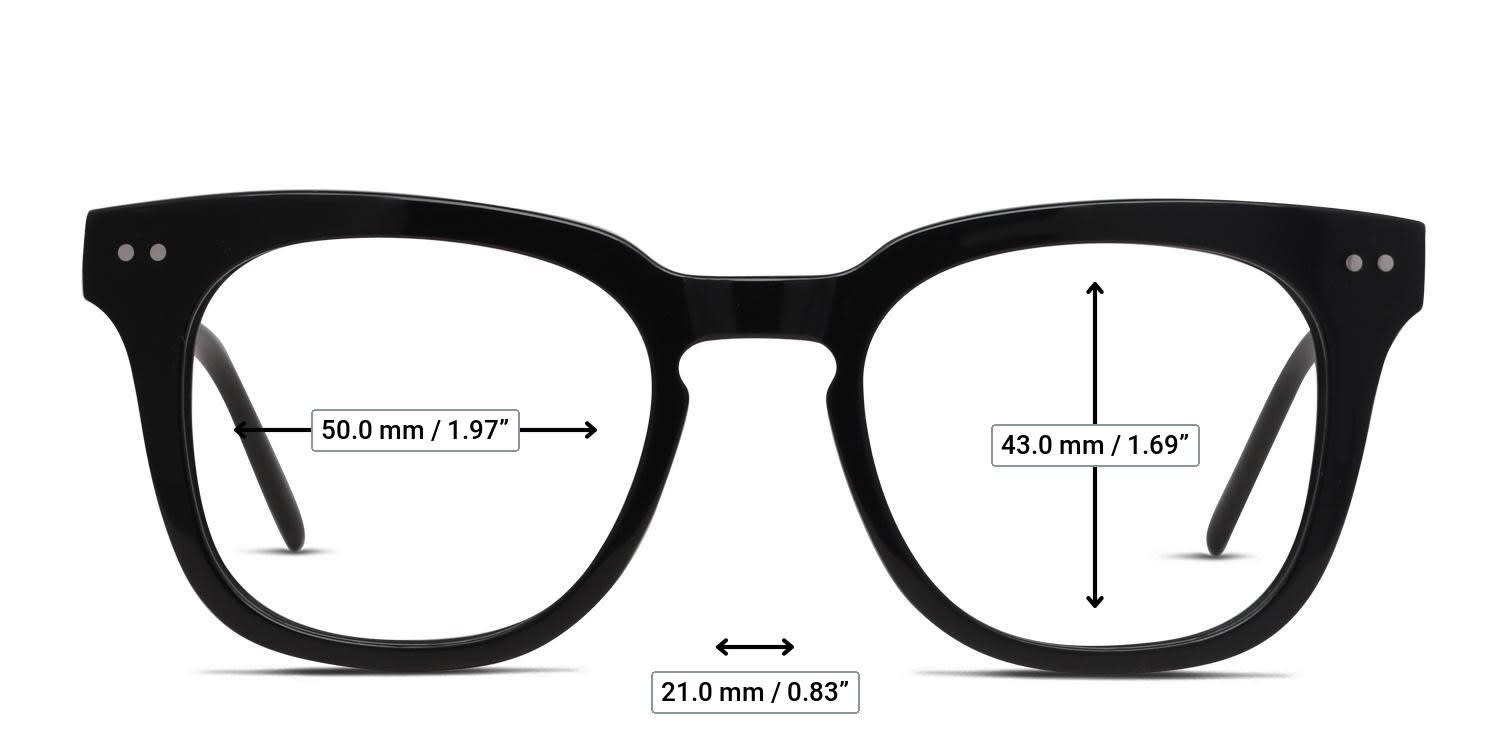 Muse Devin Shiny Black Eyeglasses | Includes Free Rx Lenses ...