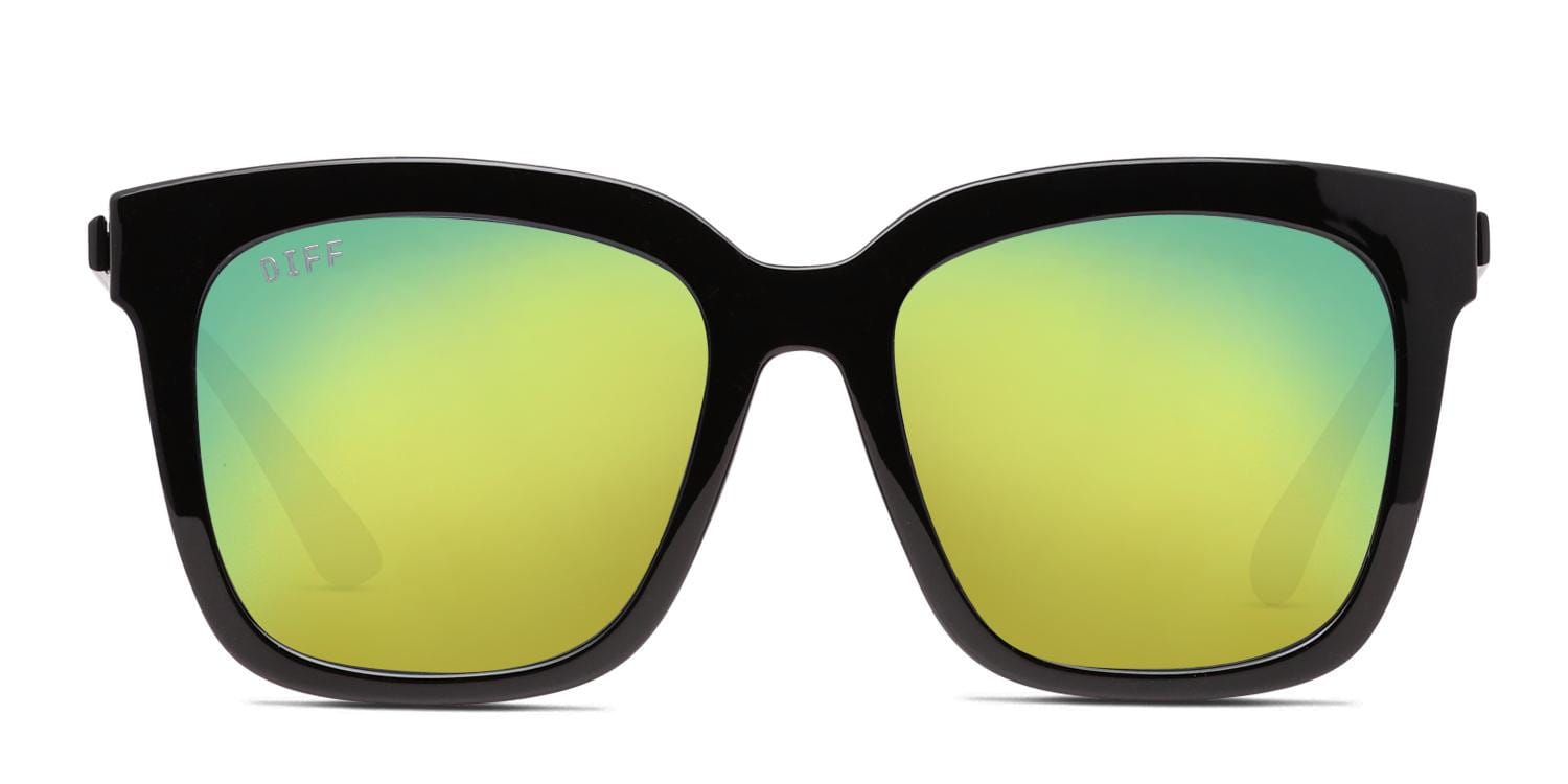 Diff Hailey Shiny Black/Gold Prescription Sunglasses