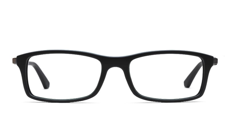 Ray-Ban 7017 Black w/Green Eyeglasses | Includes Free Rx Lenses ...