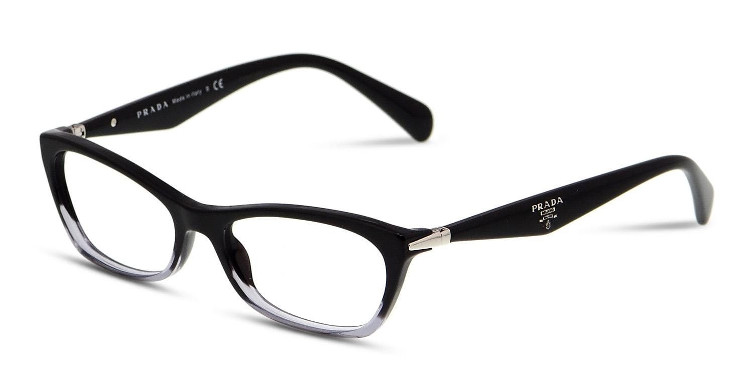 Prada PR 15PV Shiny Black/Clear Prescription Eyeglasses