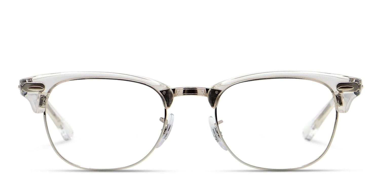 Ray-Ban RX5154 Clubmaster Clear/Silver Eyeglasses | Includes Free Rx ...