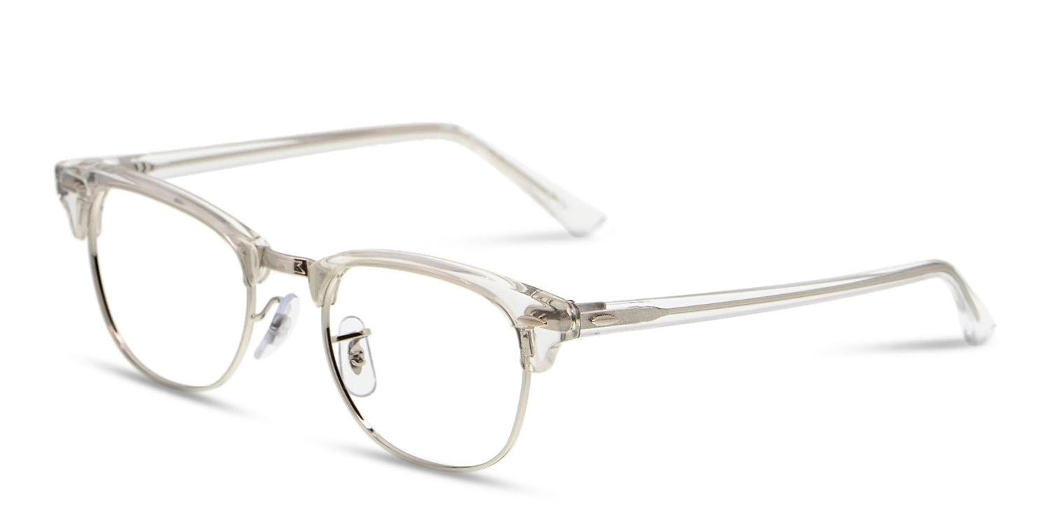Ray-Ban 5154 Clubmaster Clear w/Silver Prescription Eyeglasses