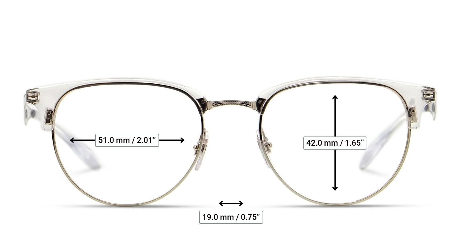 Ray-Ban 6396 Clear w/Silver Eyeglasses | Includes Free Rx Lenses ...