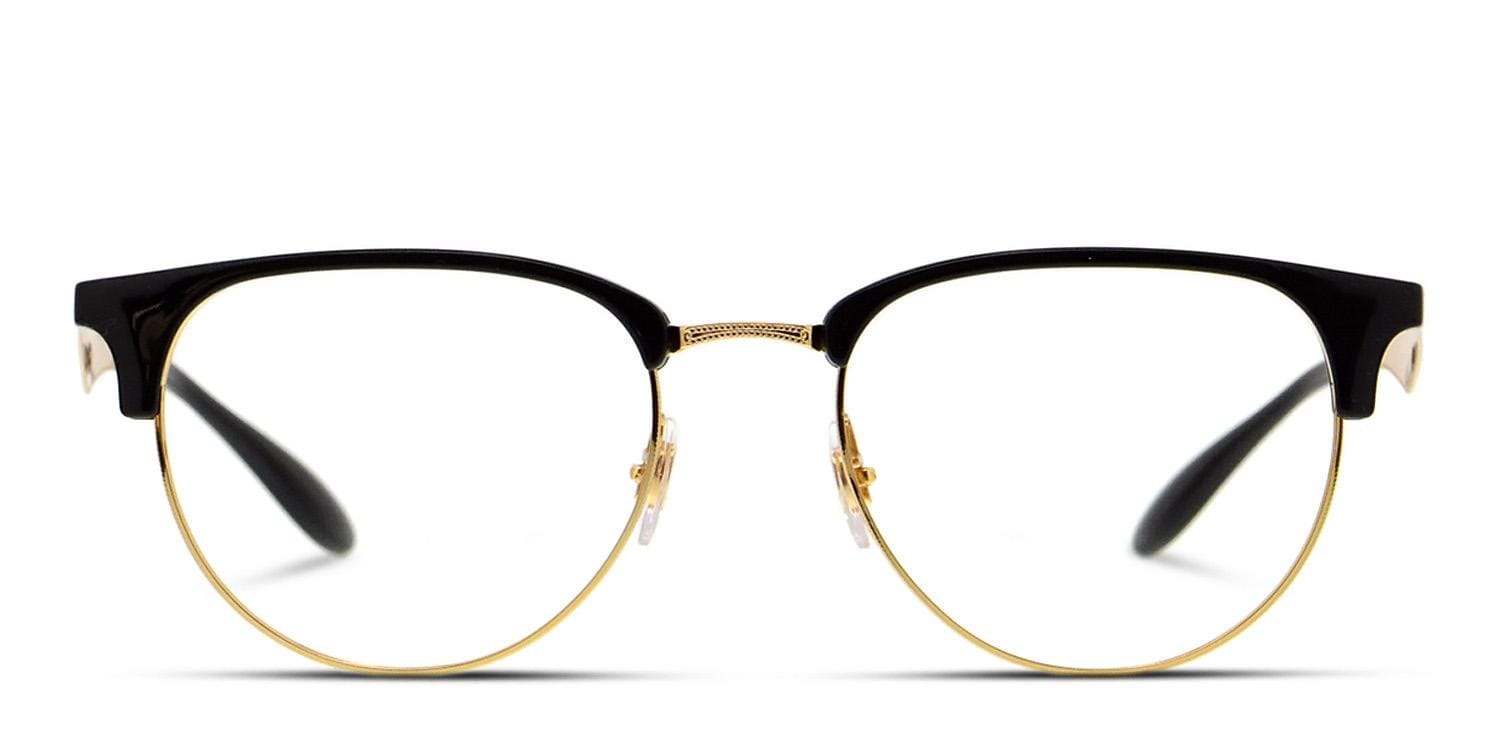 Ray-Ban 6396 Shiny Black w/Gold Eyeglasses | Includes Free Rx Lenses ...