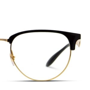 Ray-Ban 6396 Shiny Black w/Gold Eyeglasses | Includes Free Rx Lenses ...