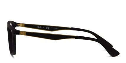 Ray-Ban RX7056 Black/Gold Eyeglasses | Includes Free Rx Lenses ...