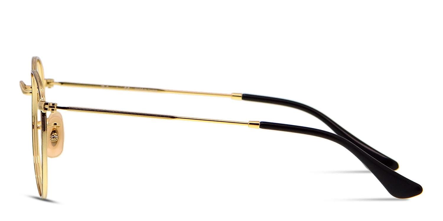 Ray-Ban RX3447V Round Metal Black/Gold Prescription Eyeglasses