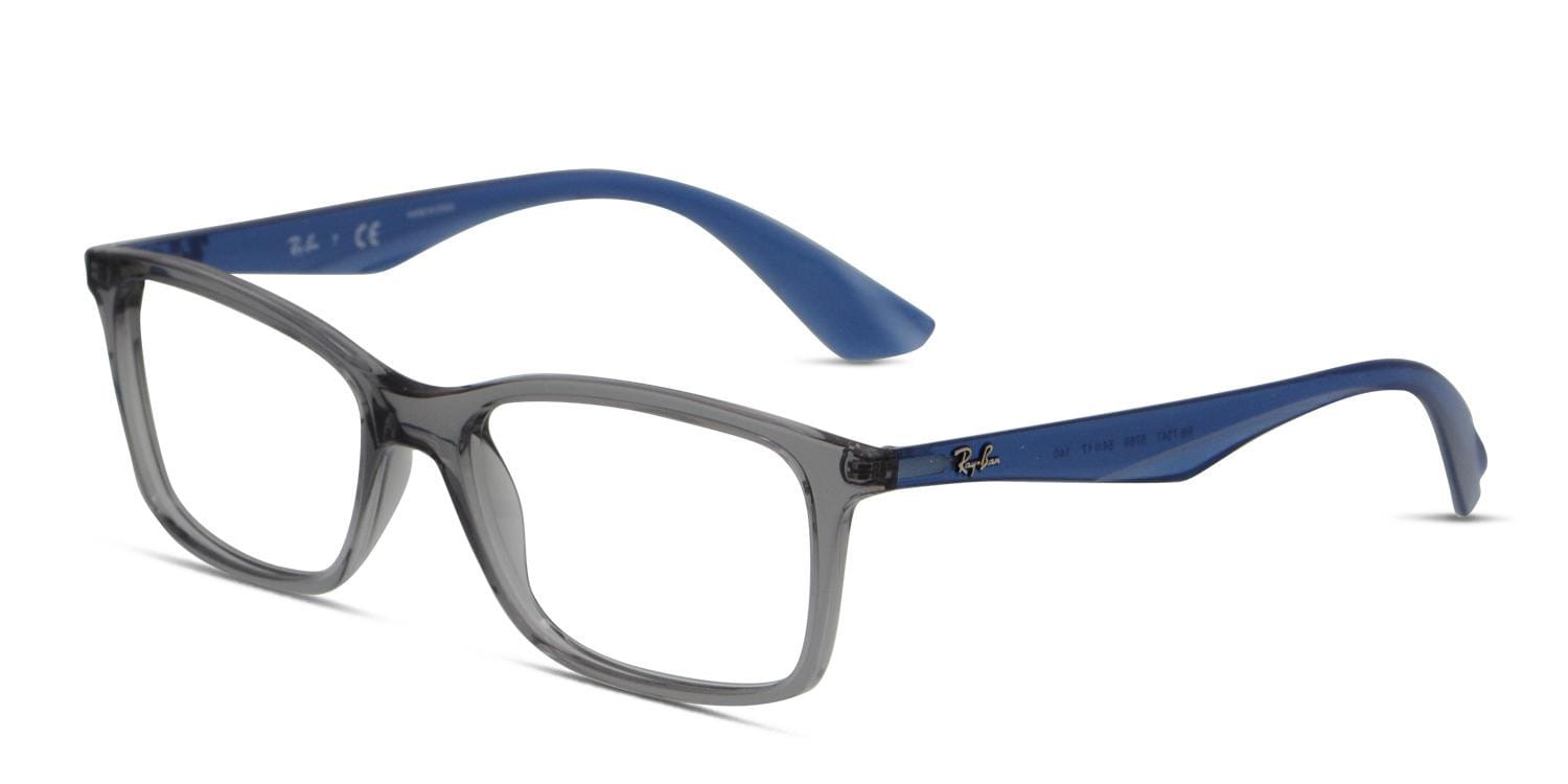 Ray-Ban 7047 Clear Gray w/Blue Prescription Eyeglasses
