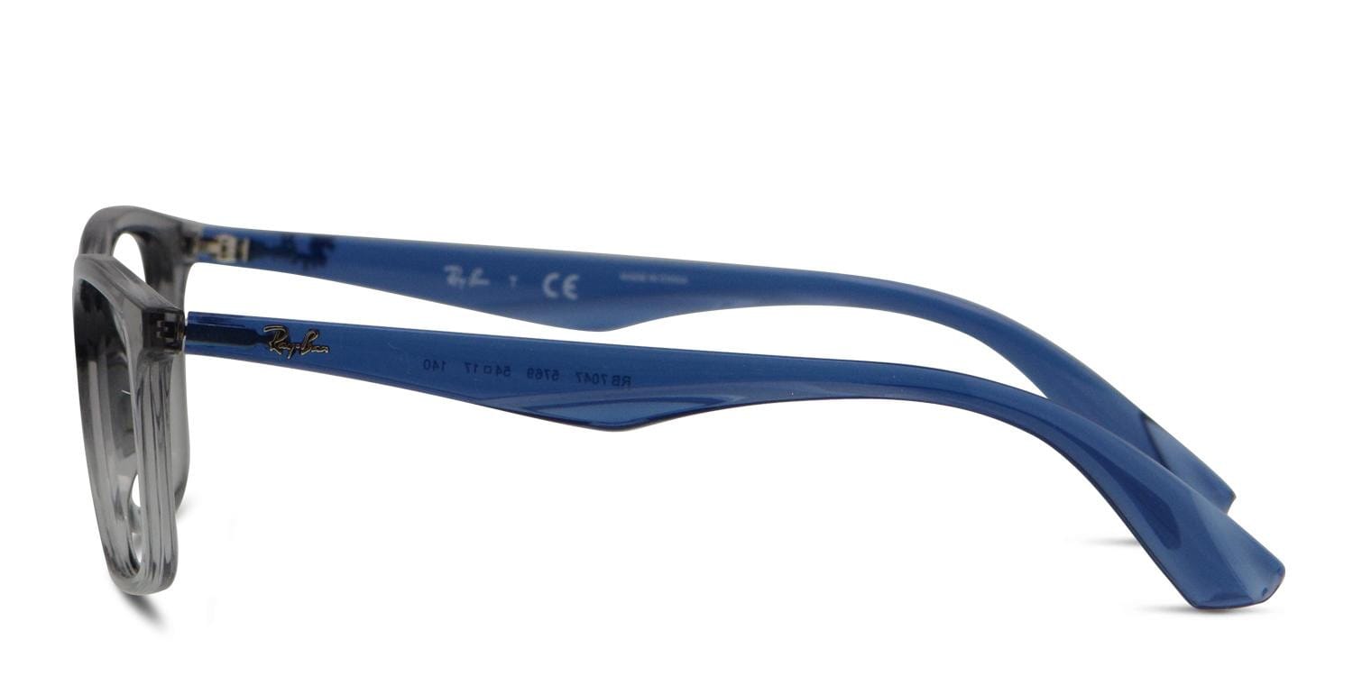 Ray-Ban 7047 Clear Gray w/Blue Prescription Eyeglasses