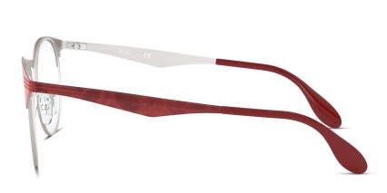 Ray-Ban 6406 Red/Silver Eyeglasses | Includes Free Rx Lenses ...