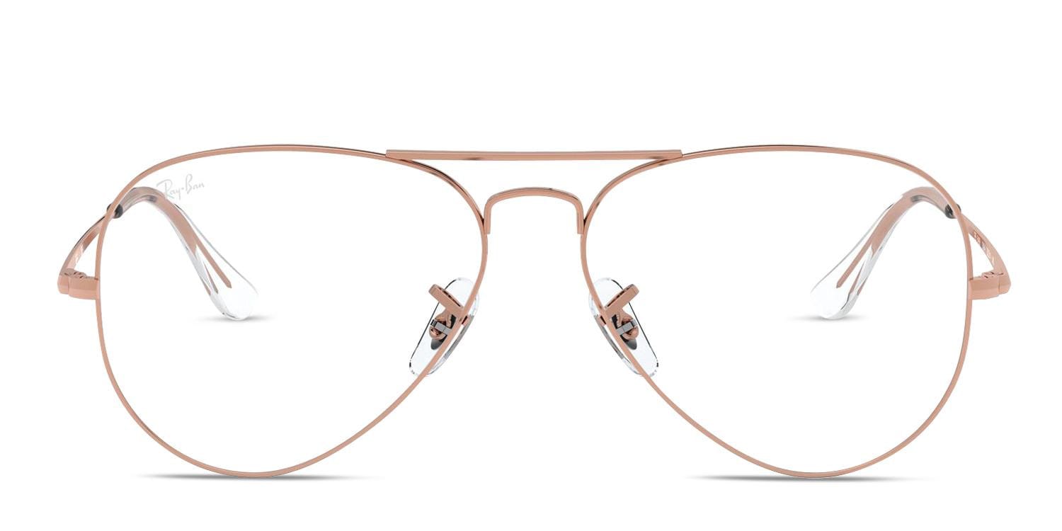 Ray-Ban RX6489 Aviator Rose Gold Eyeglasses | Includes Free Rx Lenses ...
