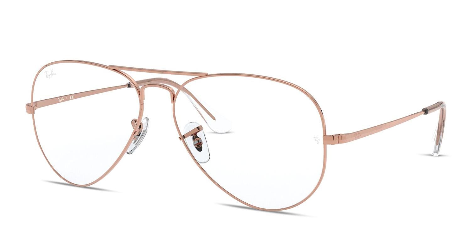 Ray-Ban RX6489 Aviator Rose Gold Prescription Glasses