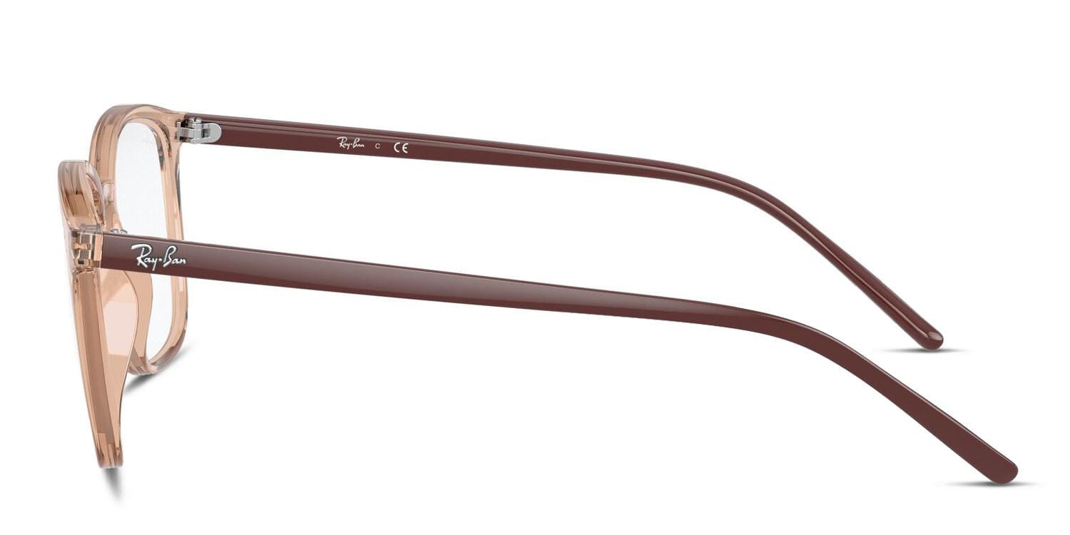 Ray-Ban RX7185 Brown/Clear/Red Prescription Eyeglasses