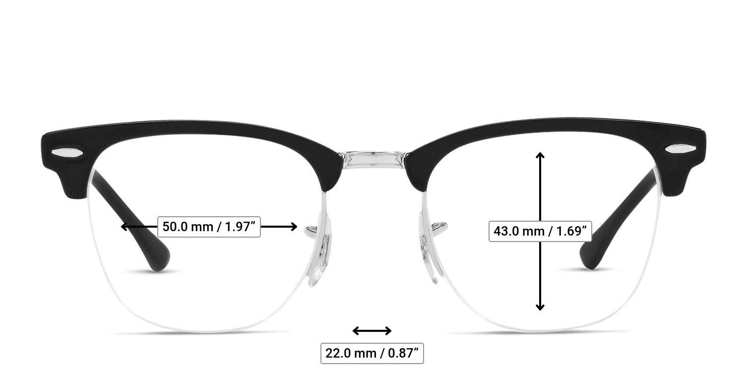 Ray-Ban RX3716VM Clubmaster Metal Black/Silver Eyeglasses | Includes ...