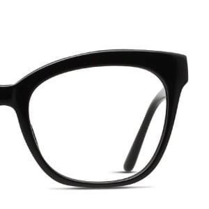 Diff Winston Shiny Black Eyeglasses | Includes Free Rx Lenses ...