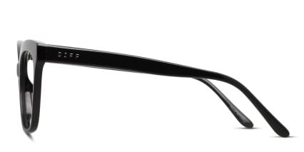 Diff Winston Shiny Black Eyeglasses | Includes Free Rx Lenses ...
