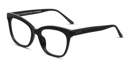Diff Winston Shiny Black Eyeglasses | Includes Free Rx Lenses ...